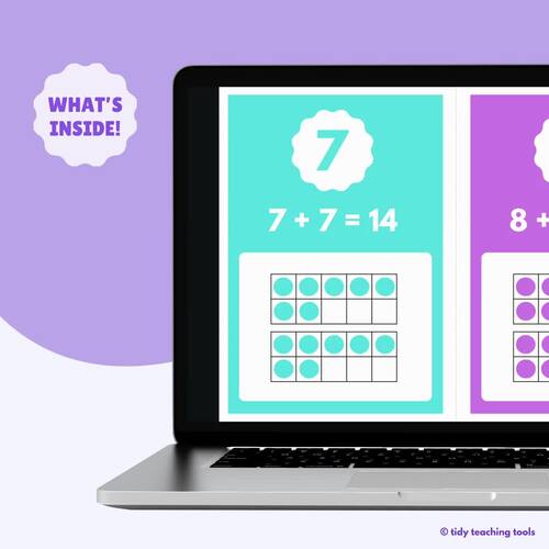 Doubles + Near Doubles Poster Sets BUNDLE | Bright Rainbow | TPT