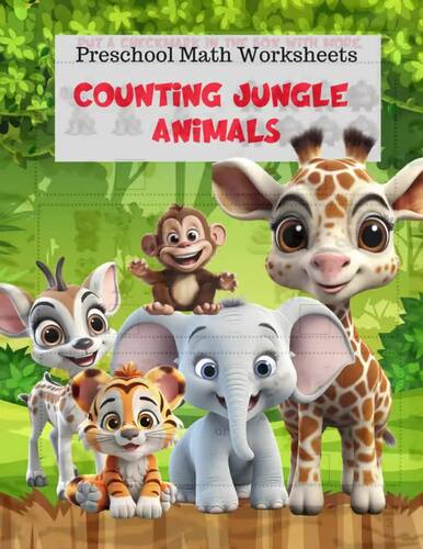 COUNTING JUNGLE ANIMALS- Preschool Math Worksheets by Scholastic Champions