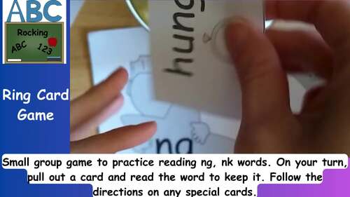 ng, nk glued sounds small group phonics card game and sort words and ...