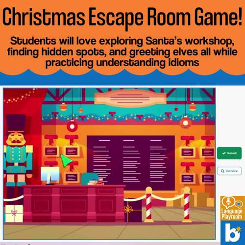 Idioms Figurative Language Christmas Santa's Workshop BOOM CARD Escape ...