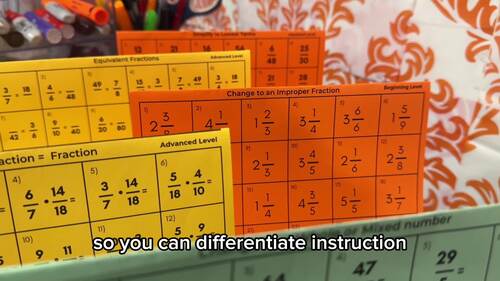 Converting Fractions to Decimals Flashcard Practice, Review, Facts Fluency