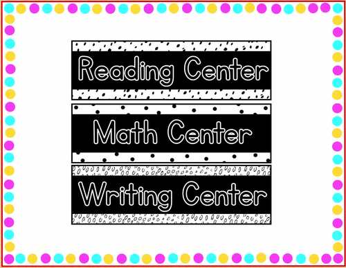 Printable Black and White Classroom Schedule, Classroom Schedule Labels