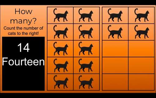 Halloween Number Recognition 1-20 Google Classroom™ Digital Flash Cards