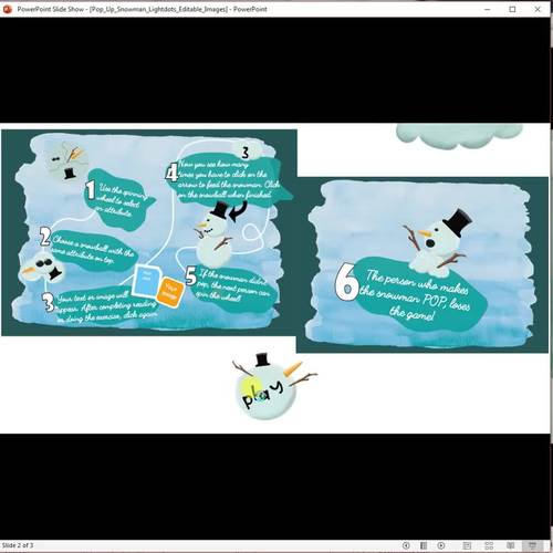 EDITABLE Pop The Snowman! Interactive Powerpoint Game, Animated by ...