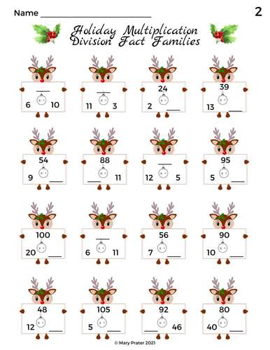 Winter Holiday Math Skills for Third-Fourth Grade by The Kinderlady
