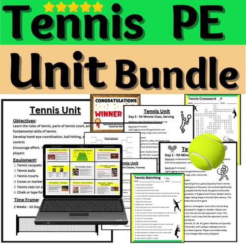 Tennis Unit Bundle Slideshow and Lessons by DadsDesigns | TPT