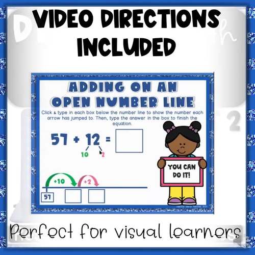 Two Digit Addition on an Open Number Line Set 1 - Google Slides Activity