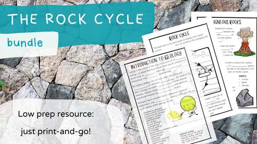 The Rock Cycle Activities and Worksheets Middle School Science Bundle