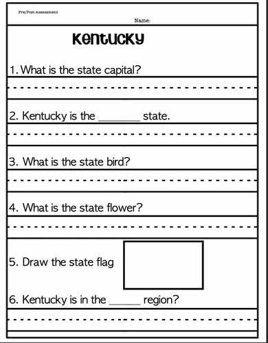 Kentucky Worksheets, 50 States, Special Education | TPT