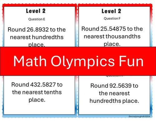 2026 Winter Olympics - Math Game 5th-6th Grade - Winter Math Games