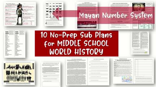 TEN NO PREP SUB-PLANS for 7th GRADE HISTORY (more learning, less ...
