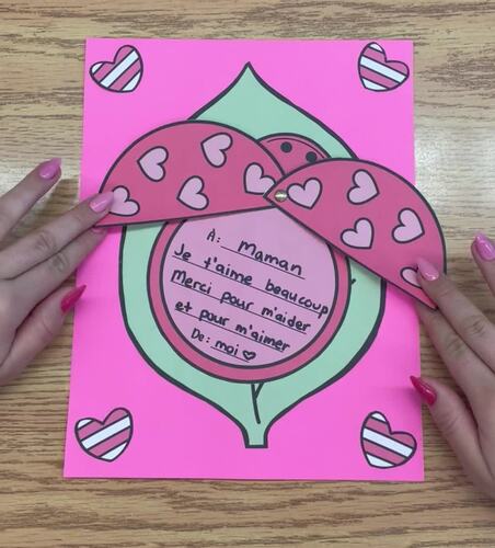 FRENCH Love bug Valentine's Day Craft/ Carte de St. Valentin (coccinelle)