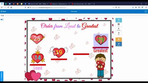 Ordering Numbers from Least to Greatest Within 100 Valentine's Day Boom ...