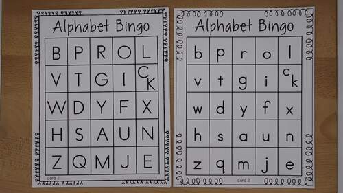 Alphabet Bingo - Uppercase and Lowercase Letters by Lessons by Molly