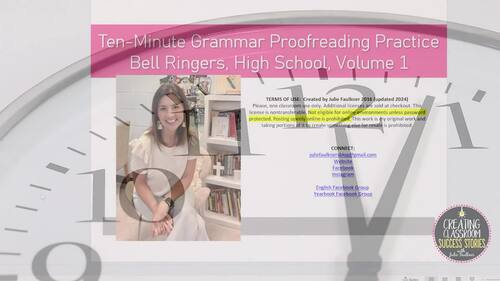 Ten-Minute Daily Grammar Bell Ringers, Proofreading Practice, High ...