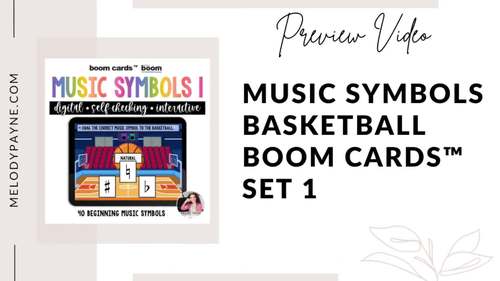 Music Symbols Boom™ Cards Beginning to Elementary Piano Set 1 - Basketball