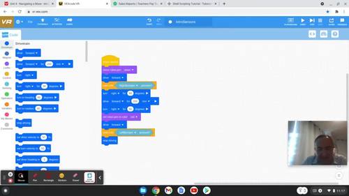 Intro VEX VR Coding | Detecting Walls using Sensors | Middle High School