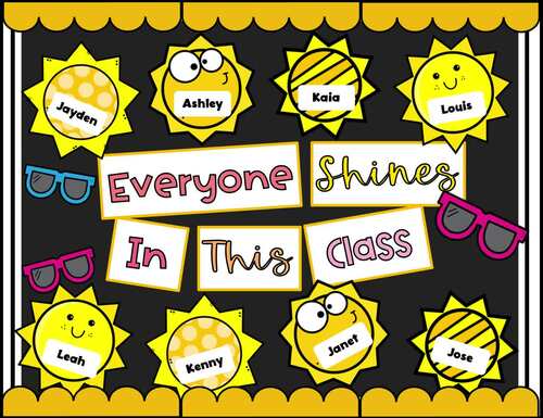 Shining Sun Themed Monthly Classroom Decor Bulletin Board Idea-July