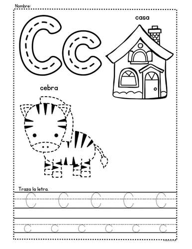 SPANISH ALPHABET LETTERS WORKSHEETS | WRITING LETTERS | BEGINNING SOUNDS