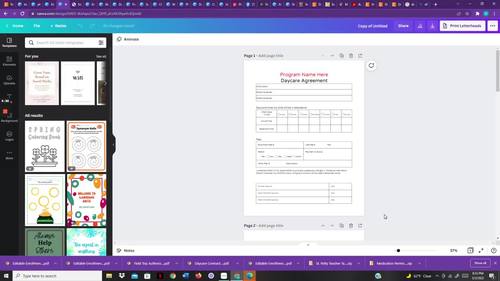 Daycare Enrollment Forms/ Editable Childcare Enrollment Packet/ PreK ...