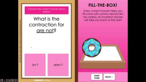 Donut Theme Contractions Game for Google Slides™ and PowerPoint™