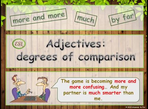 ESL Degrees Of Comparison Adjectives - PowerPoint rule + exercises