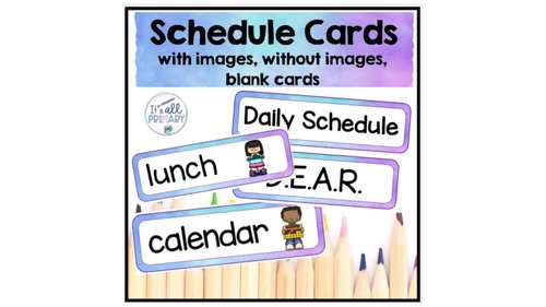 Daily Classroom Schedule Cards with Visuals by It's All Primary | TpT