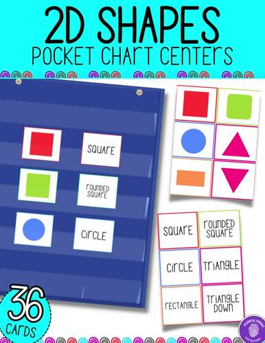 Shape Recognition Pocket Chart Sorting Center (2D Shapes) Kindergarten ...