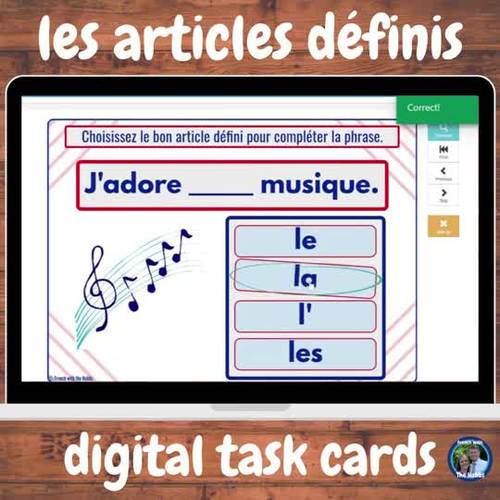 French Definite Articles Boom™ Digital Task Cards Practice les articles ...