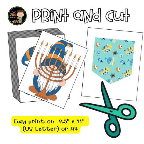 Hanukkah Gnome Bulletin Board Kit December Shine Bright Door Decor Editable