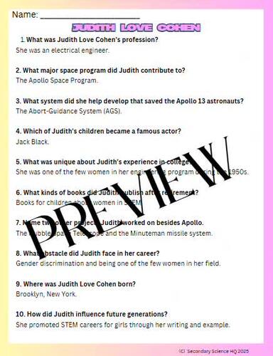 Judith Love Cohen Doodle Notes and Review | Women in STEM | Famous ...