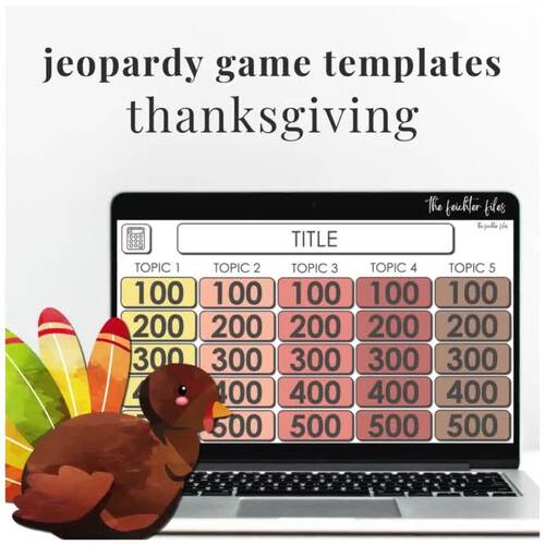 Editable Blank Jeopardy Game Template Google Slides PowerPoint Thanksgiving