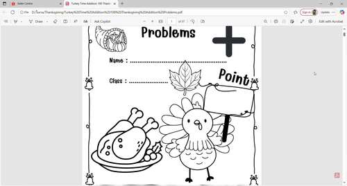Turkey Time Addition 100 Thanksgiving Addition Problems by chiwden