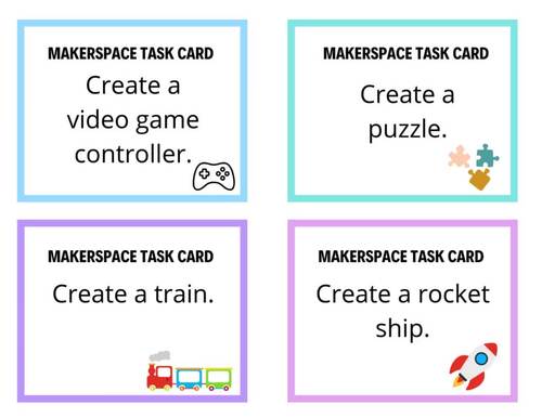 STEM STEAM Maker Space Challenge Task Cards by MomTeachLiveDream