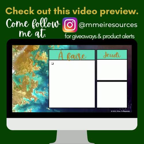 French Daily Slides | April | Spring, Earth Day | NO PREP by Mme I's ...