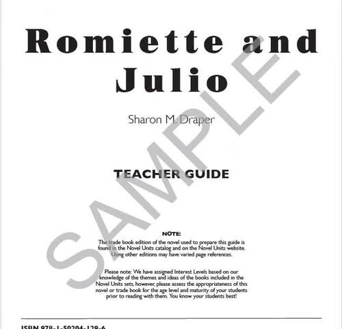 Romiette and Julio Novel Units® Teacher Guide Novel Study | TPT
