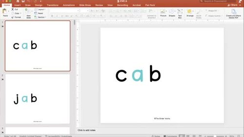 Phonics Blending/Decoding Slides (CVC Medial A) by Rooted in Centers