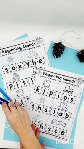Winter Phonics Activities Kindergarten Beginning Sounds Worksheets