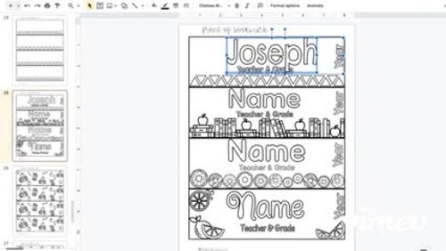 EDITABLE Name + Coloring Bookmarks for a Student Gift! (Google Slides)
