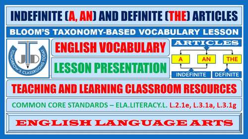 DEFINITE AND INDEFINITE ARTICLES - A, AN AND THE - POWERPOINT PRESENTATION
