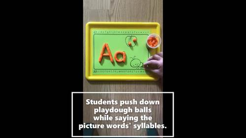 Alphabet Playdough Mats with Beginning Sound & Syllable Practice, Pre-K & K