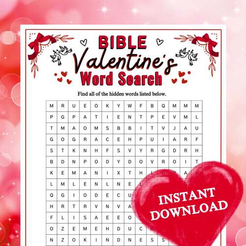 Bible Valentine's Word Search Game: Christian Activity by Bon Roi Press