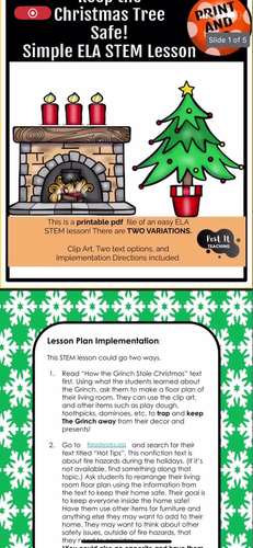 Keep the Christmas Tree Safe! Simple ELA Lesson Plan- PRINT AND GO