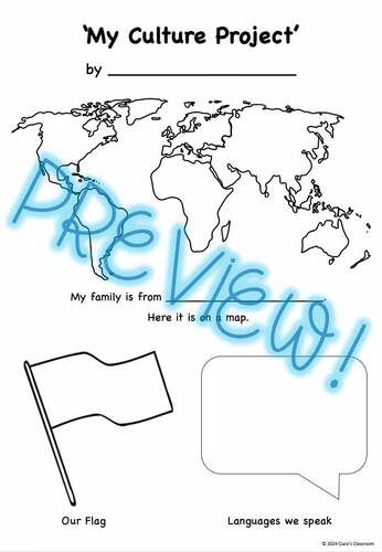 My Culture Project by Ciara's Classroom | TPT