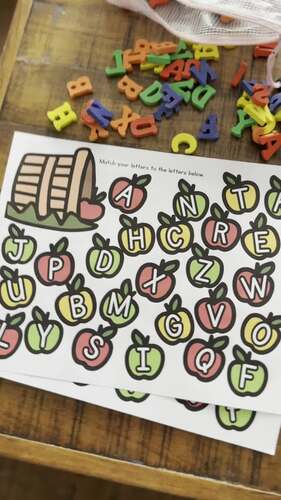 Apple Theme Letter Writing & Recognition Literacy Centers PreK Back to ...