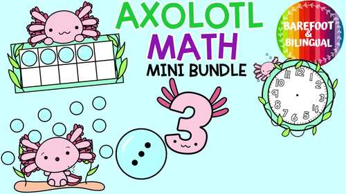 Axolotl Math Clipart Mini Bundle - 6 Sets in 1 - Counting, Number ...