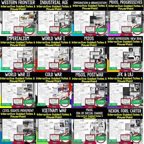 American History Guided Notes & PowerPoints BUNDLE, US History, Print ...