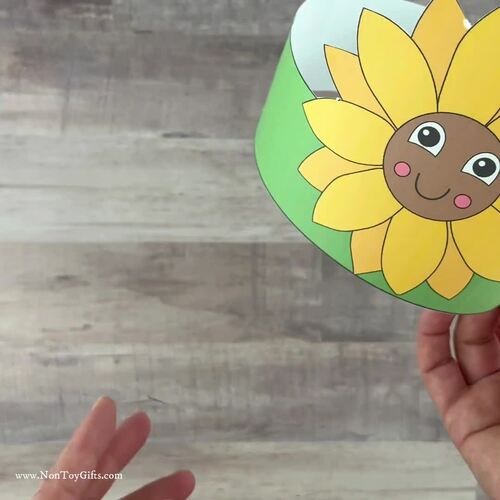 Sunflower Headband - Fall Paper Hat - Autumn Coloring Activity - Flower ...