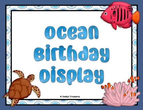 Ocean Birthday Display by Cindy's Treasures | TPT