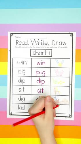 Short I Word Work | Printables & Activities for Literacy Centers